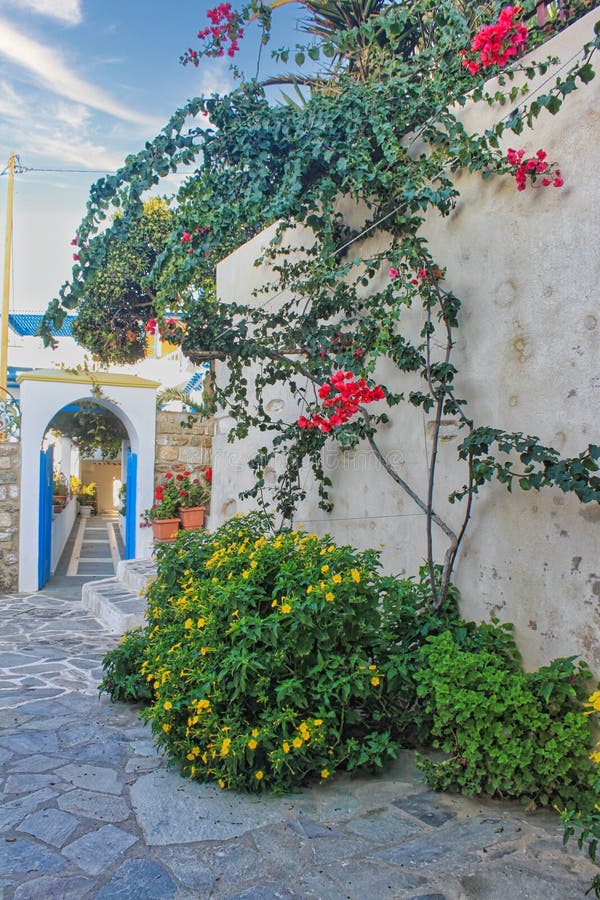 Narrow Path in Naxos Greece Stock Image - Image of aegean, nature ...
