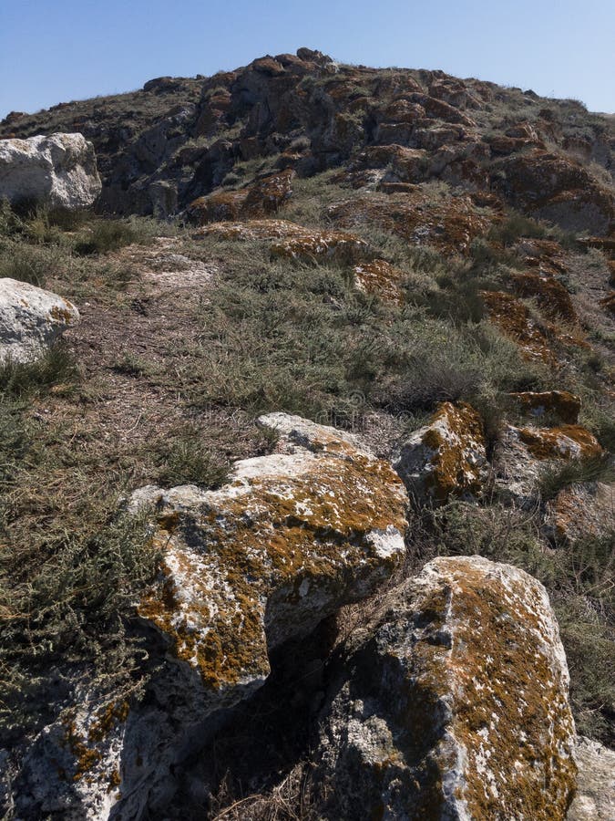 Narrow Path on Rocky Cliff Copy Space Stock Image - Image of scenic ...