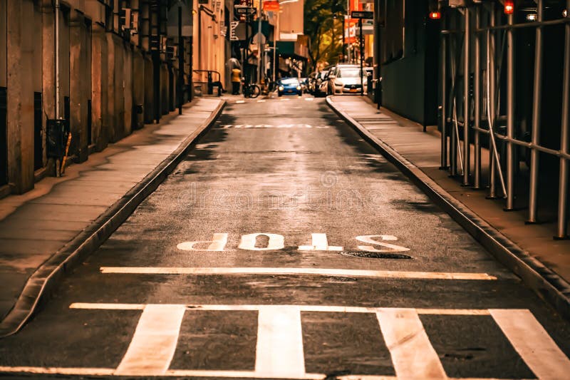 Narrow path and STOP sign editorial stock photo. Image of facility ...