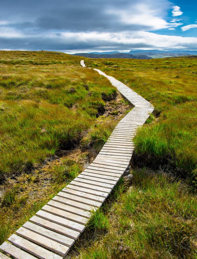 Narrow Path Up a Hill Toward the Cloudy Sky Stock Image - Image of ...
