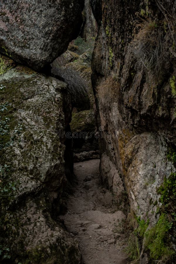 Narrow Pathway through the Rocks of Bear Gulch Trail Stock Photo ...