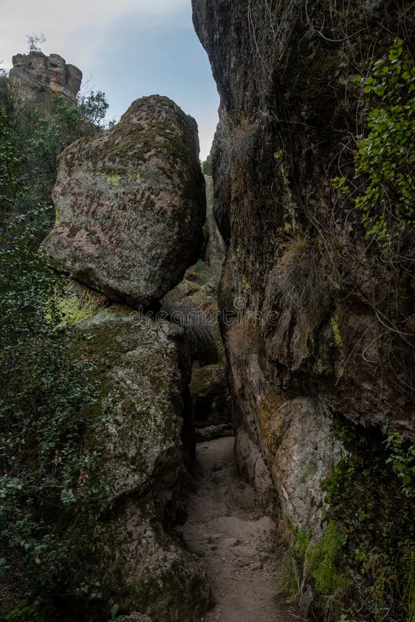 Narrow Pathway through the Rocks of Bear Gulch Trail Stock Photo ...