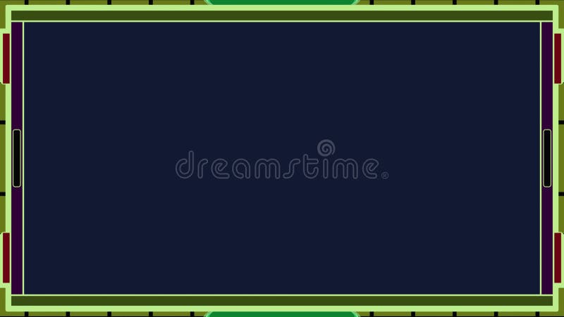 Narrow Rectangular Full Green Horizontal Frame on Dark Blue Background ...
