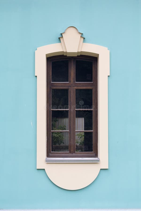 Narrow Retro Window in Classic Style Stock Photo - Image of frame ...