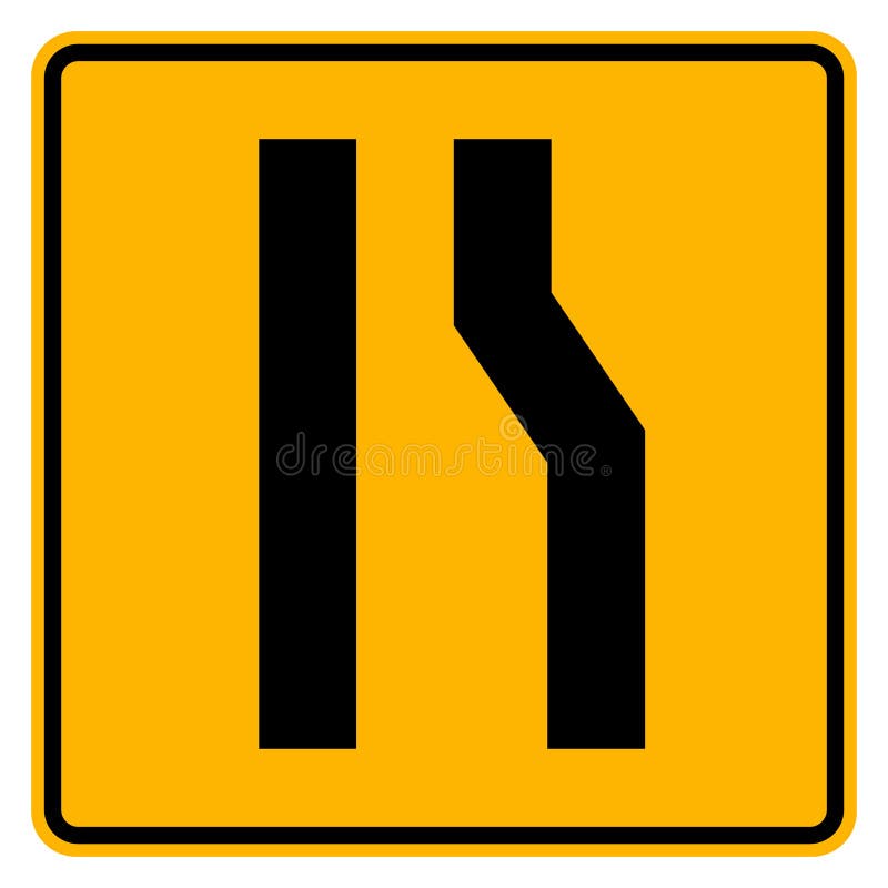 Narrow Right Traffic Road Sign,Vector Illustration, Isolate on White ...