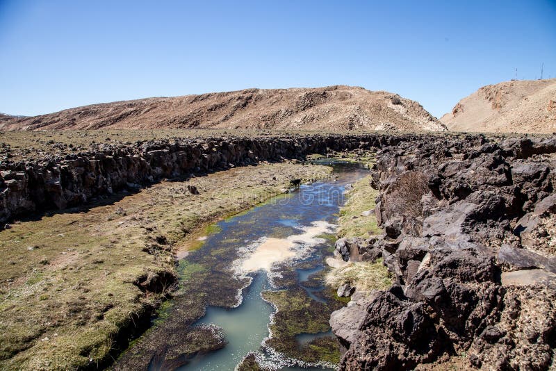 The Narrow River is Surrounded by Green Banks Stock Photo - Image of ...