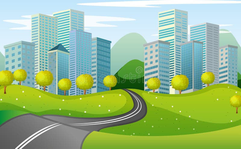 A narrow road in the city stock vector. Illustration of hotel - 33908583