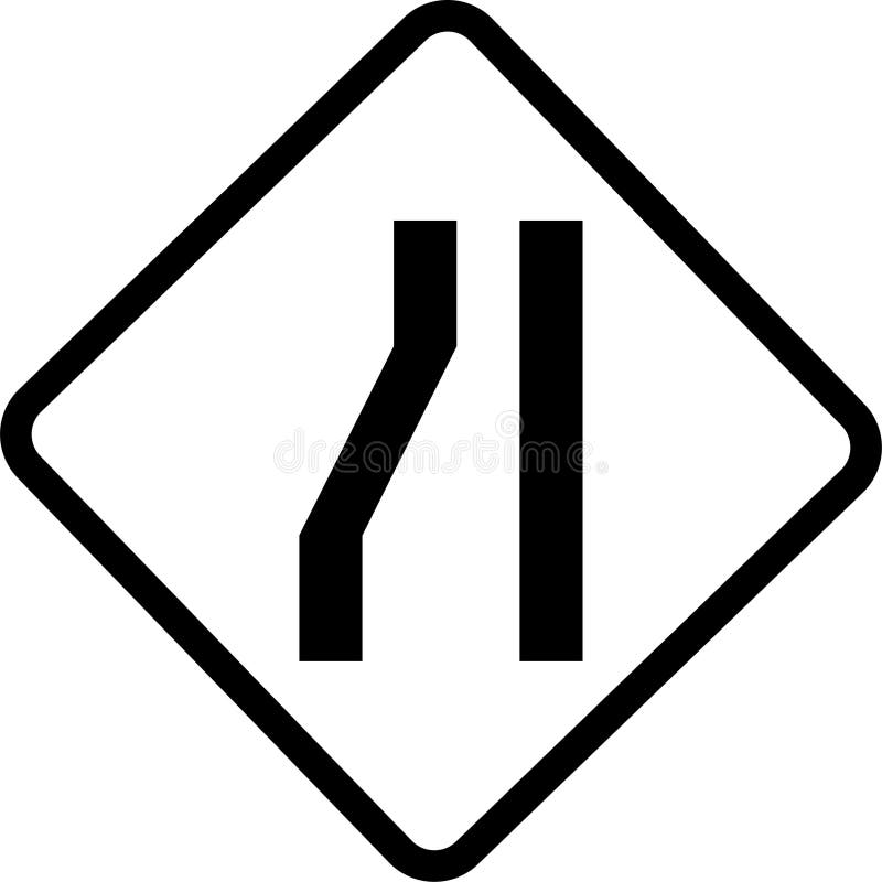 Narrow Road Sign Icon, Traffic Sign Vector Illustration Stock Vector ...