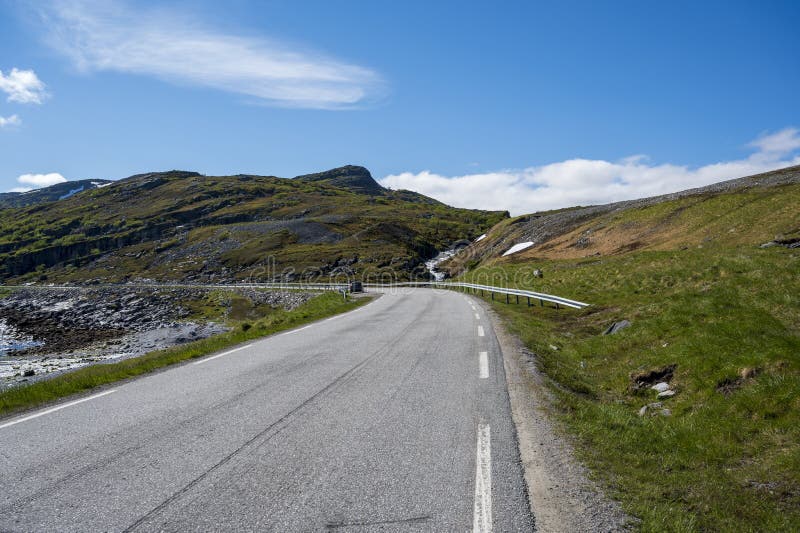 Narrow Road in Stone Hills with Stream Stock Image - Image of wild ...