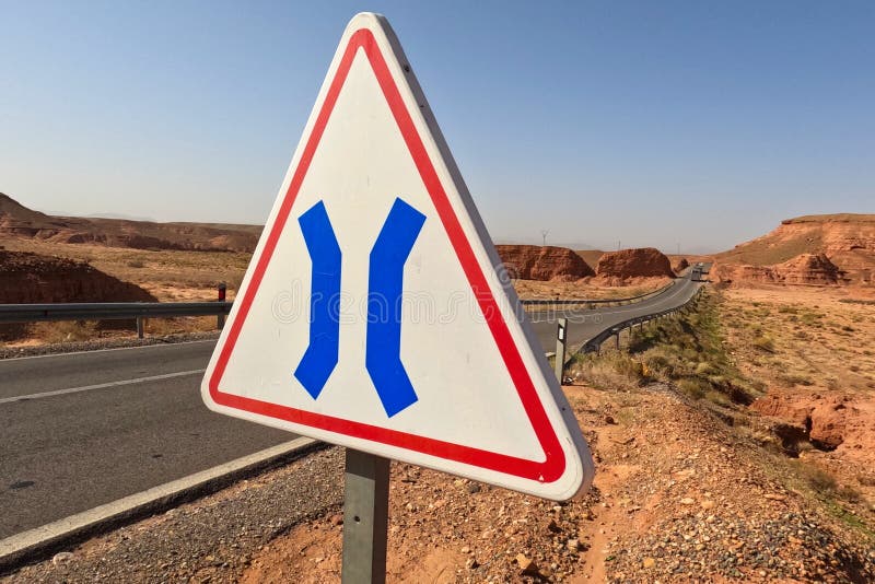 Narrow Road Traffic Sign stock image. Image of sign - 339288957