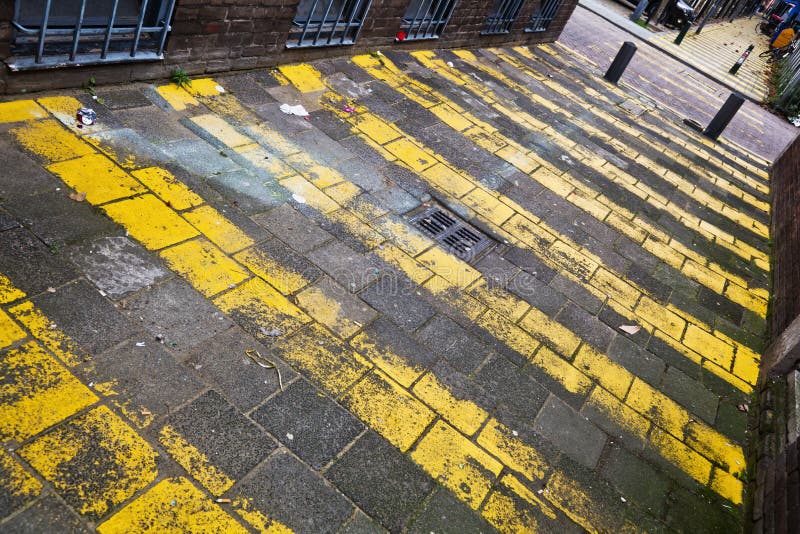 Yellow Stripes Road Markings On The Road Stock Photo - Image of lines ...