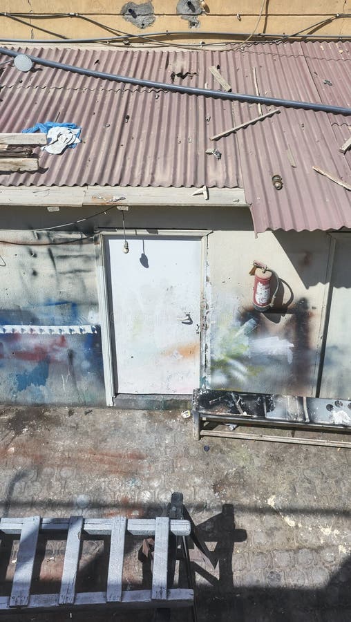 Narrow Run-down Back Alley Seen from Above Stock Photo - Image of ...