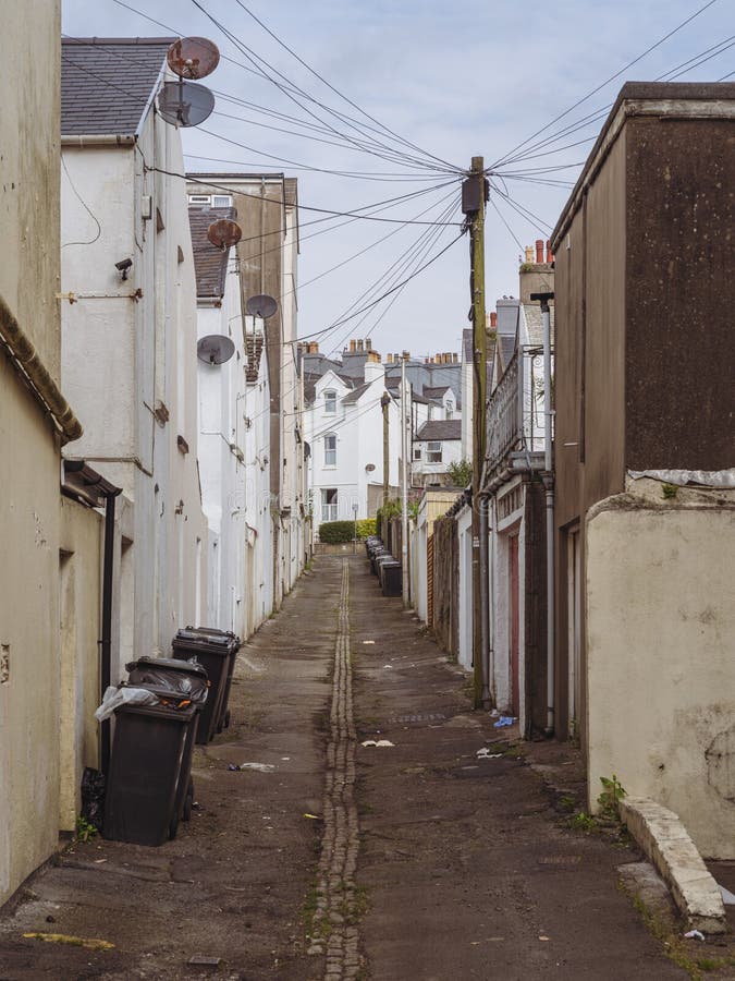 Narrow, Slightly Run-down Side Street in Douglas, Isle of Man Editorial ...
