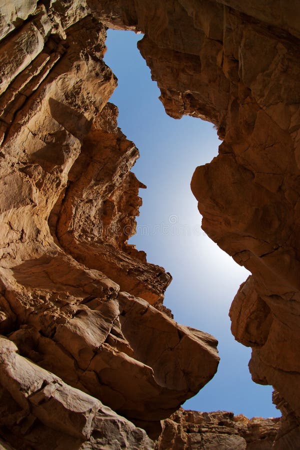 Narrow Slot between Two Rocks in Barak Canyon, Israel Stock Image ...