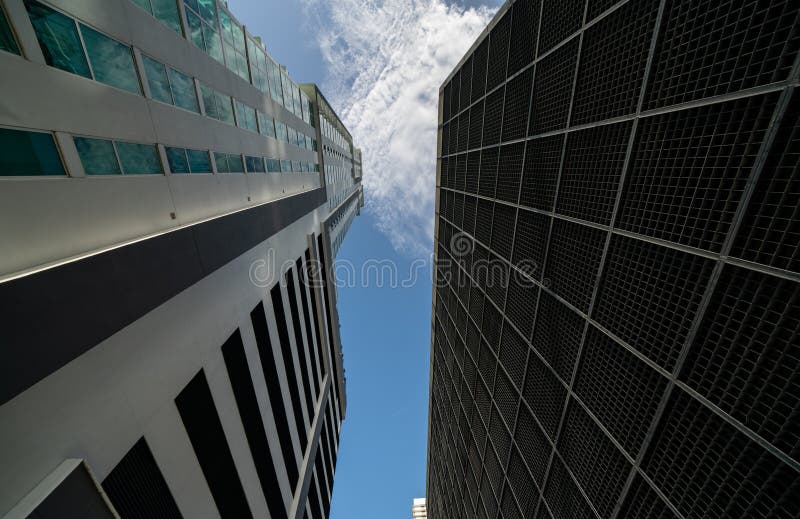 Narrow Space between Two Tall Buildings in the City Stock Image - Image ...