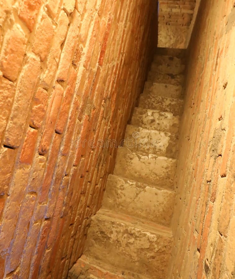 Narrow and Steep Staircase Leading To the Medieval Castle in the Stock ...