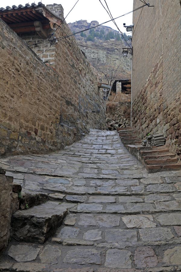 Narrow stone alley stock photo. Image of path, historical - 382791300