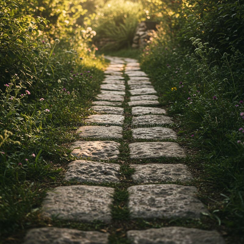 Narrow Stone Pathway Stock Illustrations – 781 Narrow Stone Pathway ...