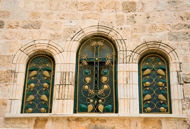 Narrow Stone Windows of Ancient Tel Aviv Stock Photo - Image of church ...