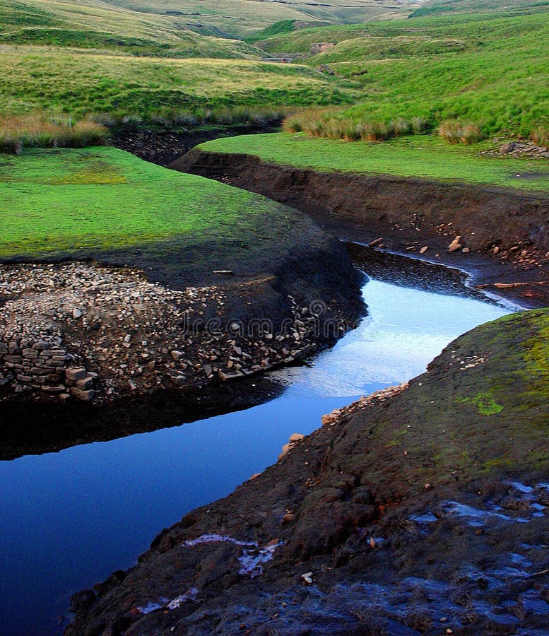 Narrow Stream Flowing through Hills Stock Image - Image of beautiful ...