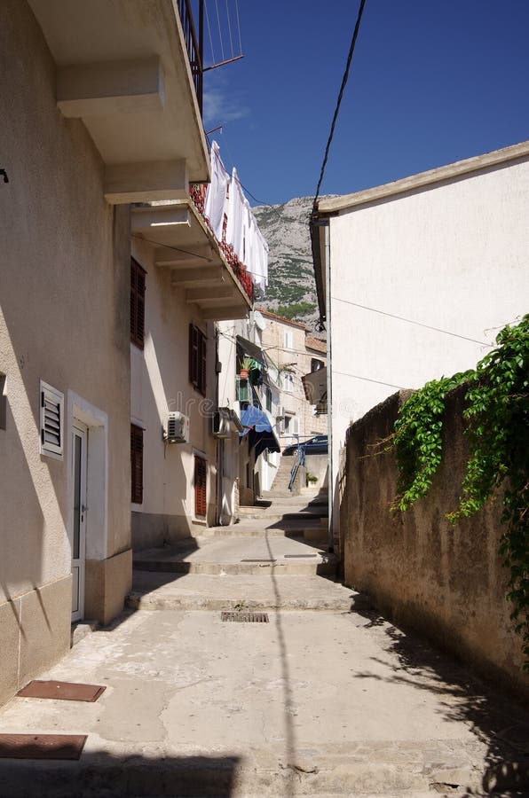 Narrow Street in Balkan Town Stock Photo - Image of balkan ...