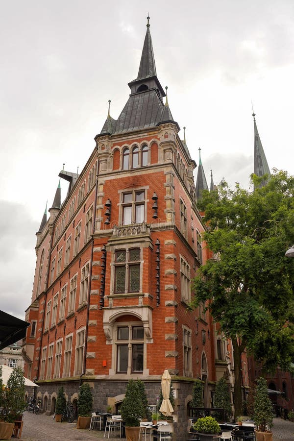 A Narrow Street and a German-style Building. Stock Photo - Image of ...