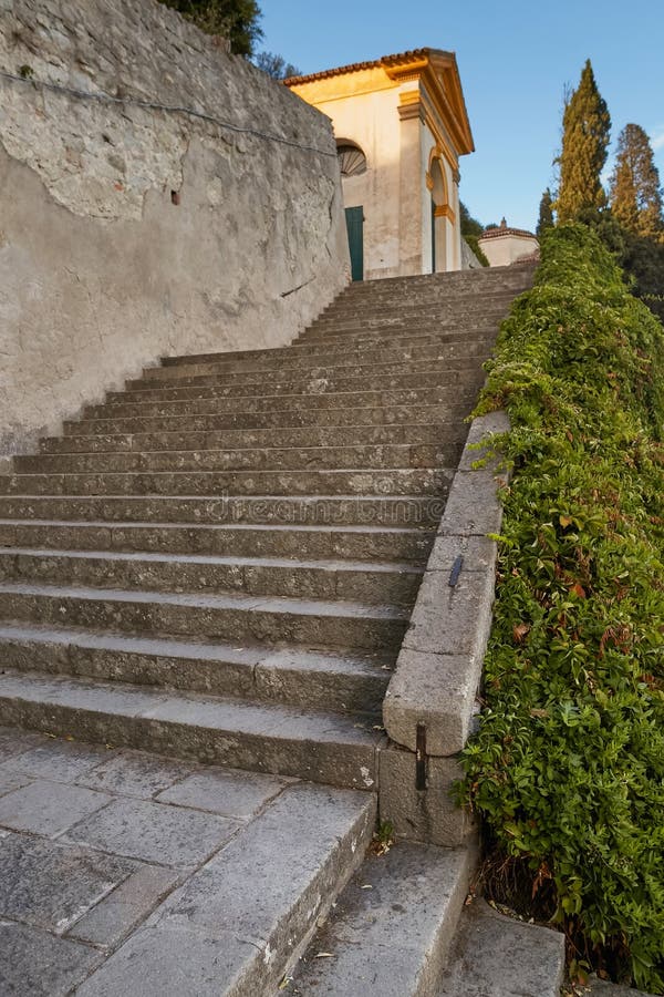 Stone Steps Street of a Mountain Italian Village Stock Image - Image of ...
