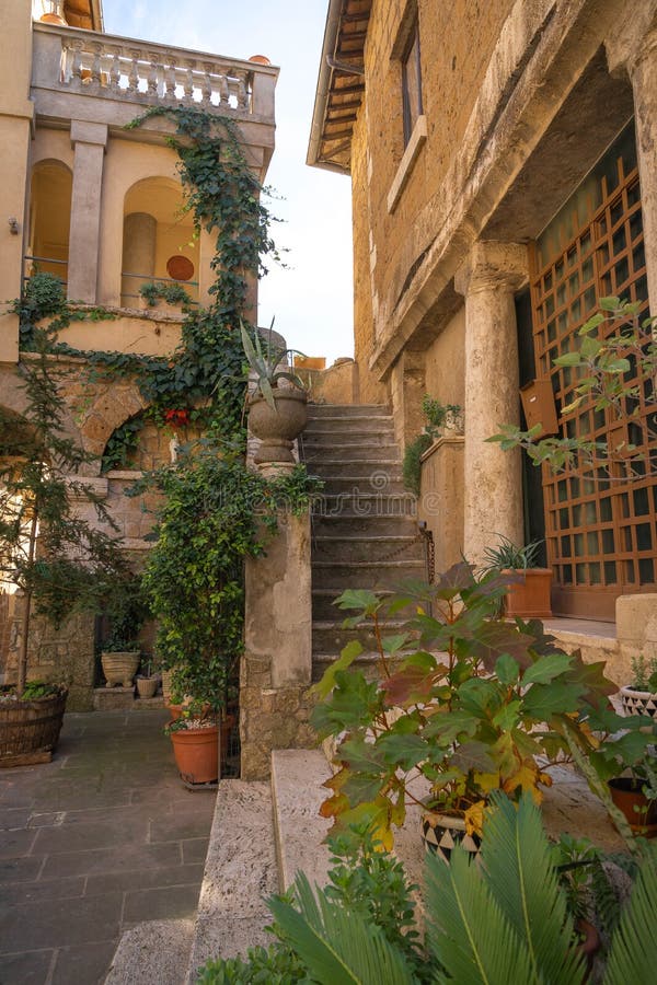Narrow Street of Medieval Town of Orte, Italy Stock Photo - Image of ...