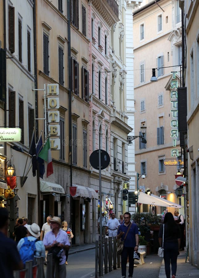 Narrow Street Near the Square of Spain, in Rome Editorial Photography ...