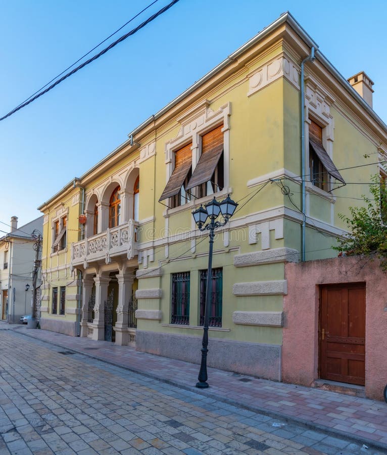 Narrow Street of the Old Town of Shkoder during Sunset, Albania Stock ...