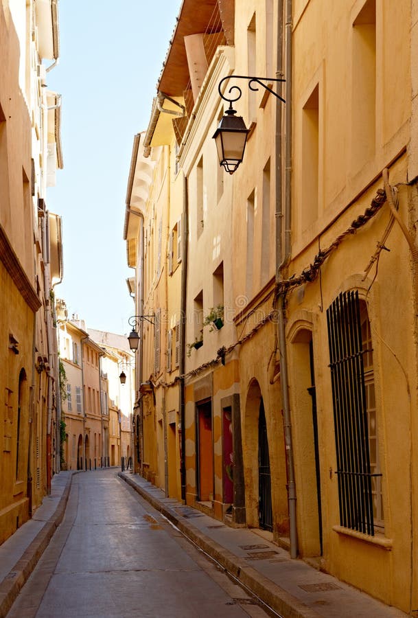 Narrow Street with Provence Houses Stock Image - Image of medieval ...