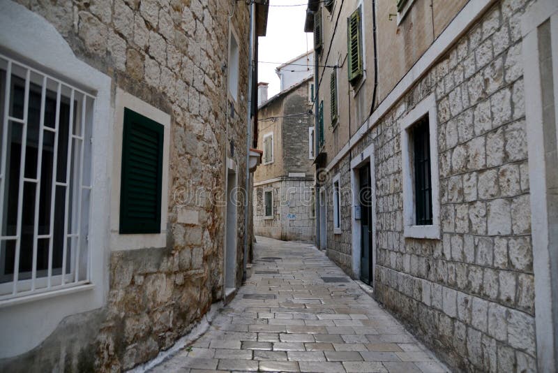 Street In Split Historical Center, Croatia. Beautiful Square Of The Old ...