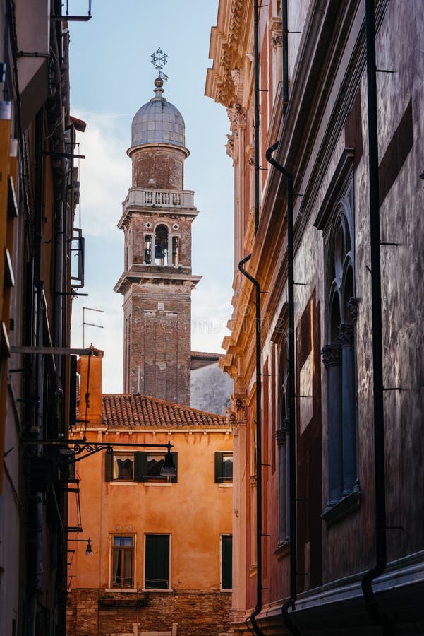 Narrow Street in Venice, Italy Stock Image - Image of street, town ...