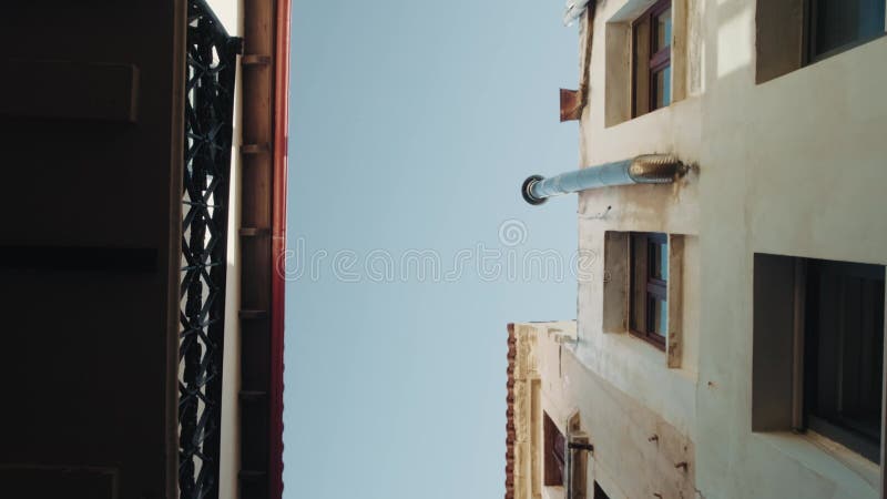 Narrow Street View from Below. Stock Video - Video of camera, turn ...