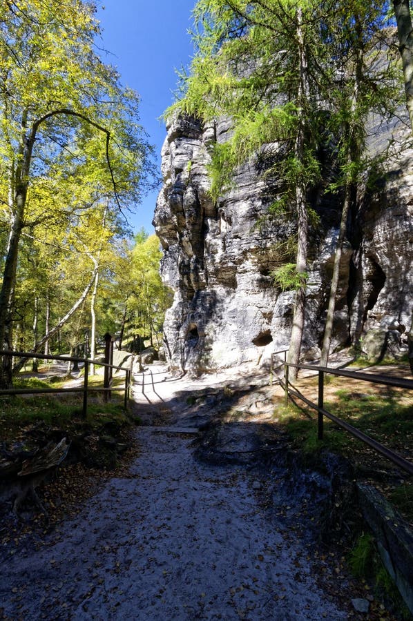 A Narrow Stretch of Road with Iron Railings on Either Side Going ...