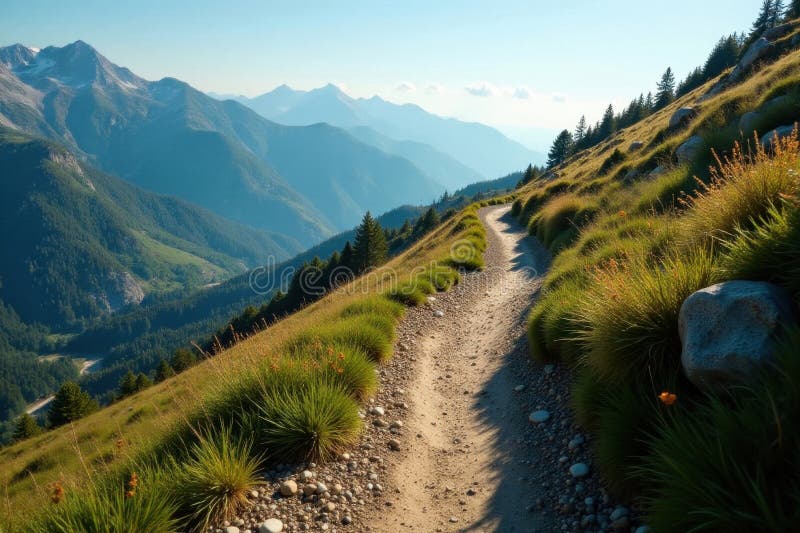 Narrow Trail with Sharp Turns Ascending a Slope Trail Path Elevation ...