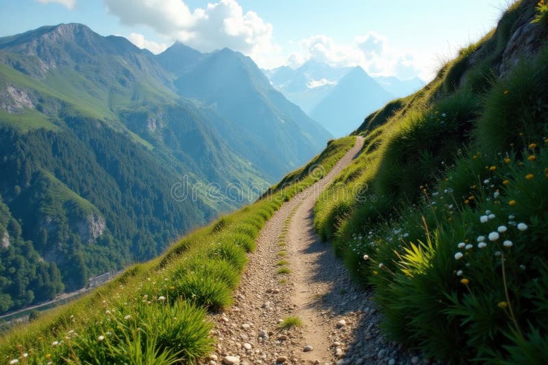 Narrow Trail with Sharp Turns Ascending a Slope, Vertical, Hill, Dirt ...