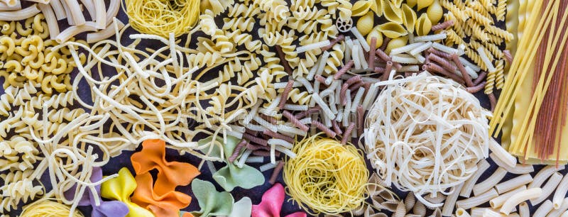 Narrow View of Groups of Dry Pasta in an Abstract Design. Stock Photo ...