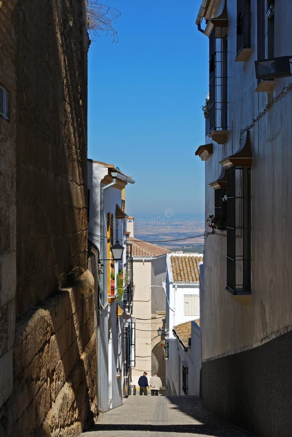 Narrow Village Street, Estepa, Spain. Stock Photo - Image of spanish ...