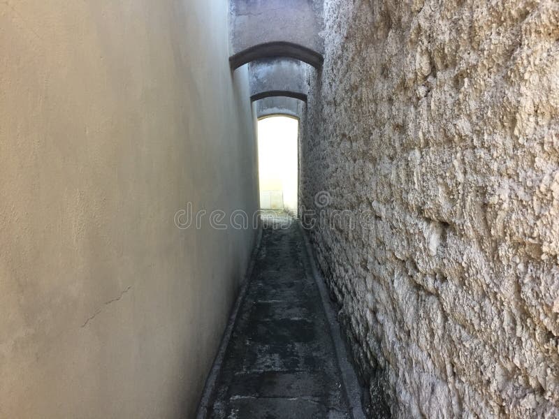 Narrow Walkway on House Terrace Stock Photo - Image of pathway, wall ...