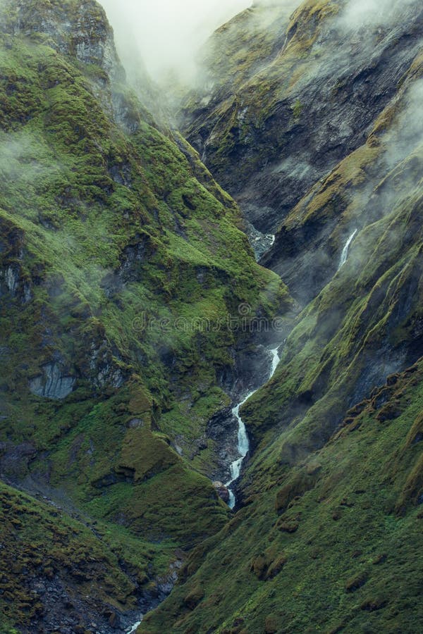 Waterfall Sliding into a River Stock Image - Image of sliding, long ...