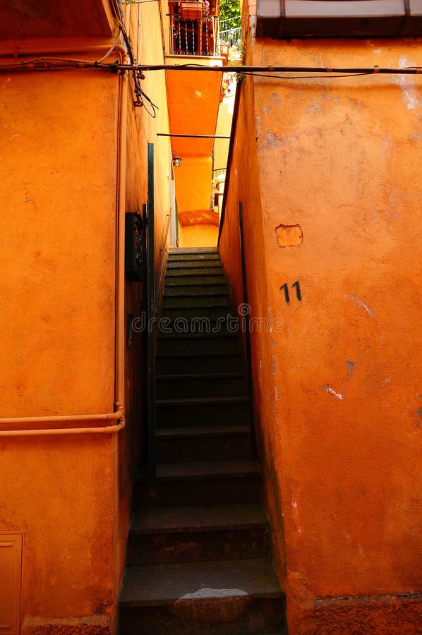 Narrow way stock image. Image of narrow, home, stairs - 22321843