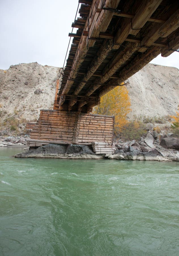A narrow wooden bridge stock photo. Image of cloud, siberia - 35388136