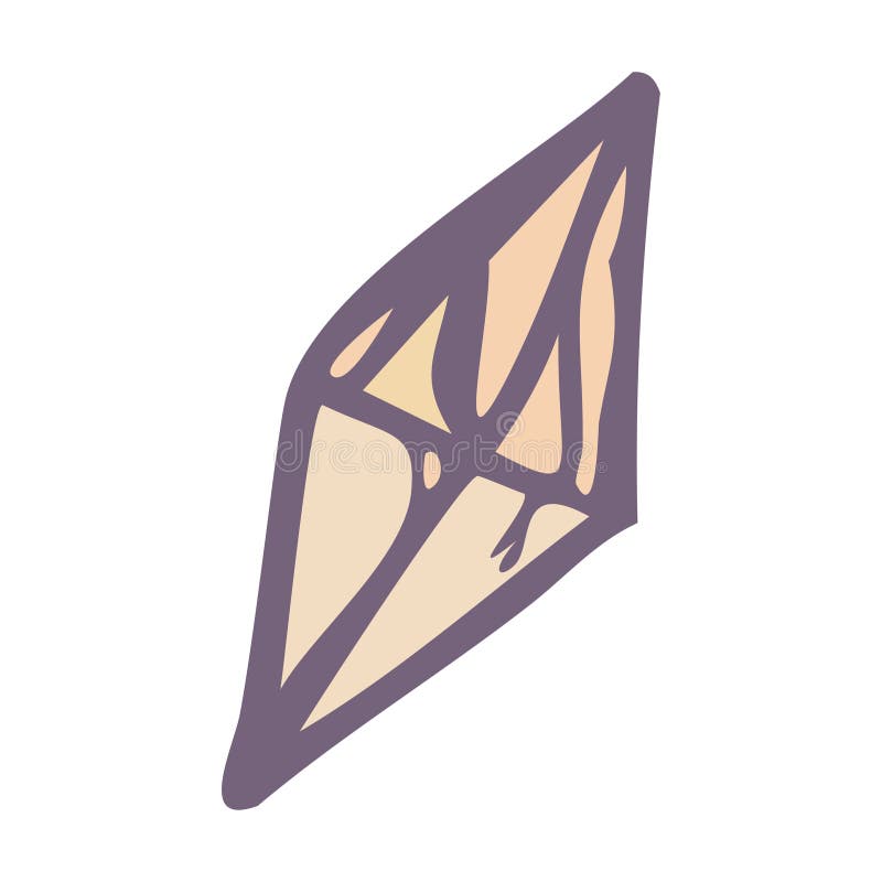 Narrow Yellow Crystal Gem. Vector Stock Illustration - Illustration of ...