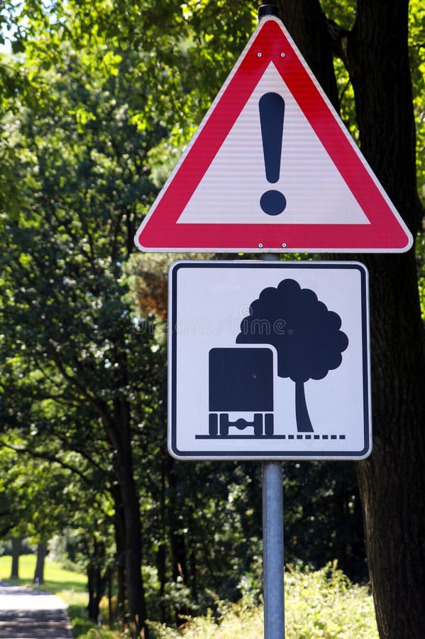 Caution Low Clearance Road Entrance Overhang Sign Sky Background Stock ...