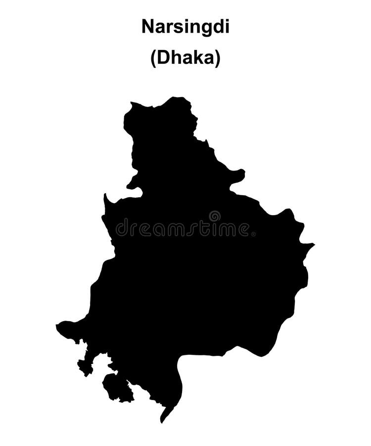 Narsingdi outline map stock vector. Illustration of region - 371637403