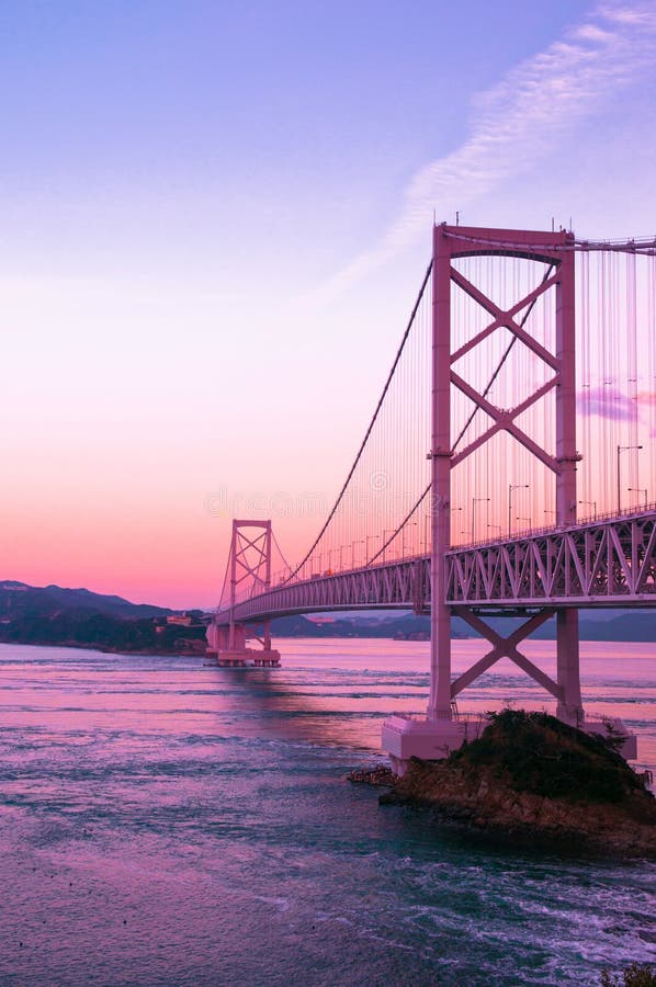 Naruto Bridge at Sunset, Awaji, Hyogo, Japan Stock Image - Image of ...