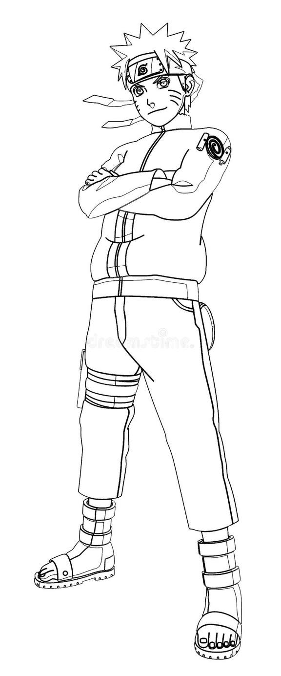 Naruto line art editorial image. Illustration of monochrome - 157581205