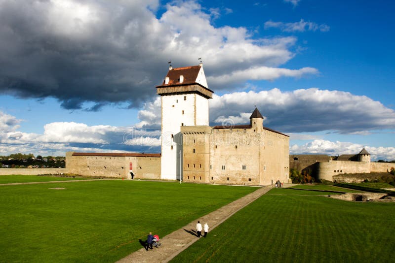Old Fortress. Narva, Estonia, EU Stock Image - Image of historic ...