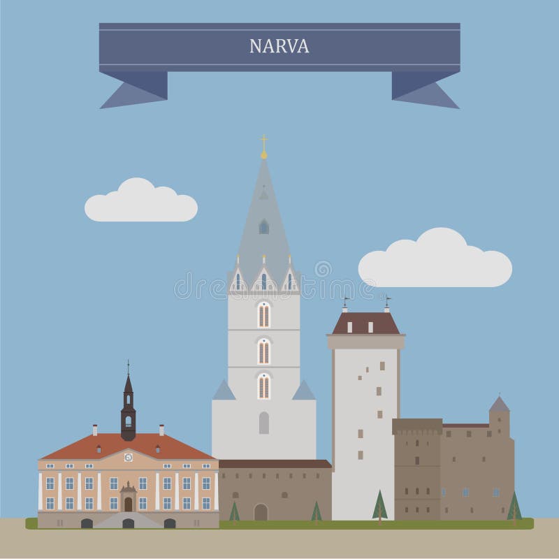 Narva, Estonia stock vector. Illustration of design, historical - 71924304